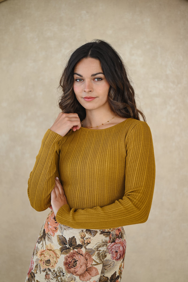 NORA TOP MUSTARD GREEN – Jolie Noé